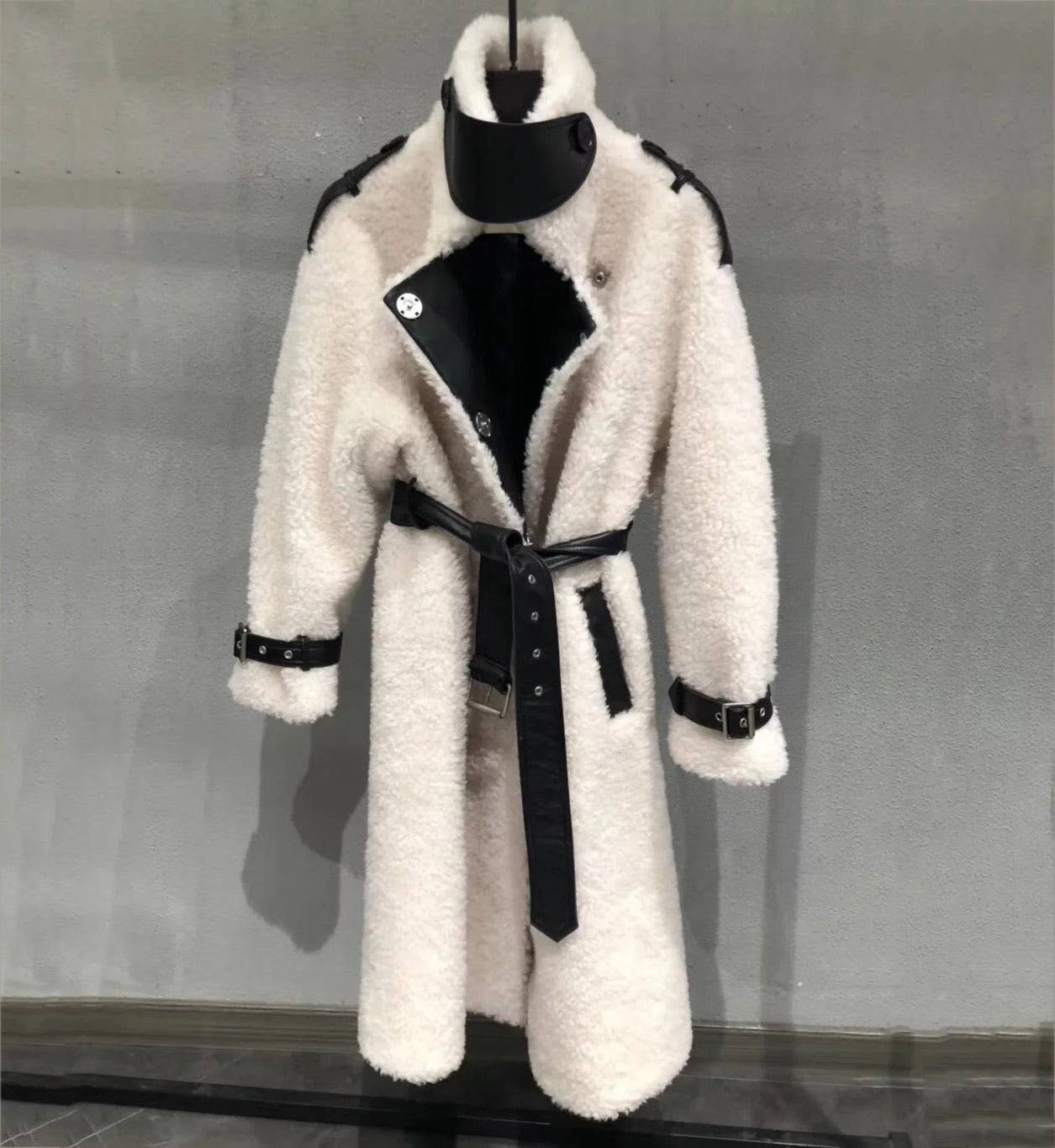 Genuine Sheep Shearing Fur Wool Coat– Beyazura.com