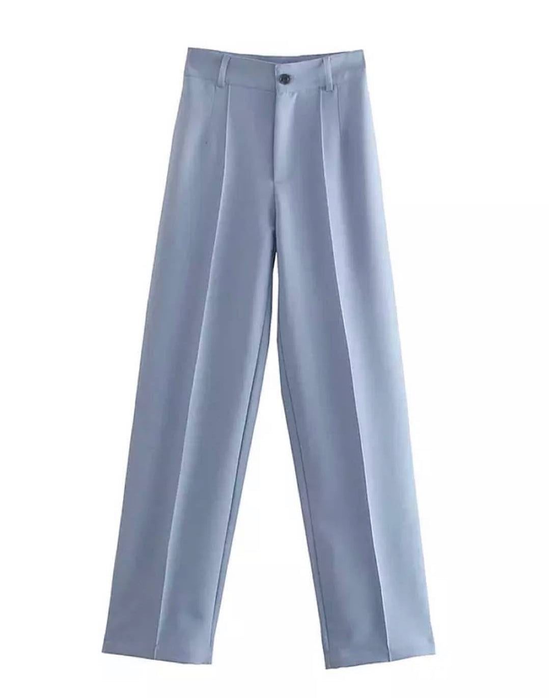 High Waisted Straight Cut Pants– Beyazura.com