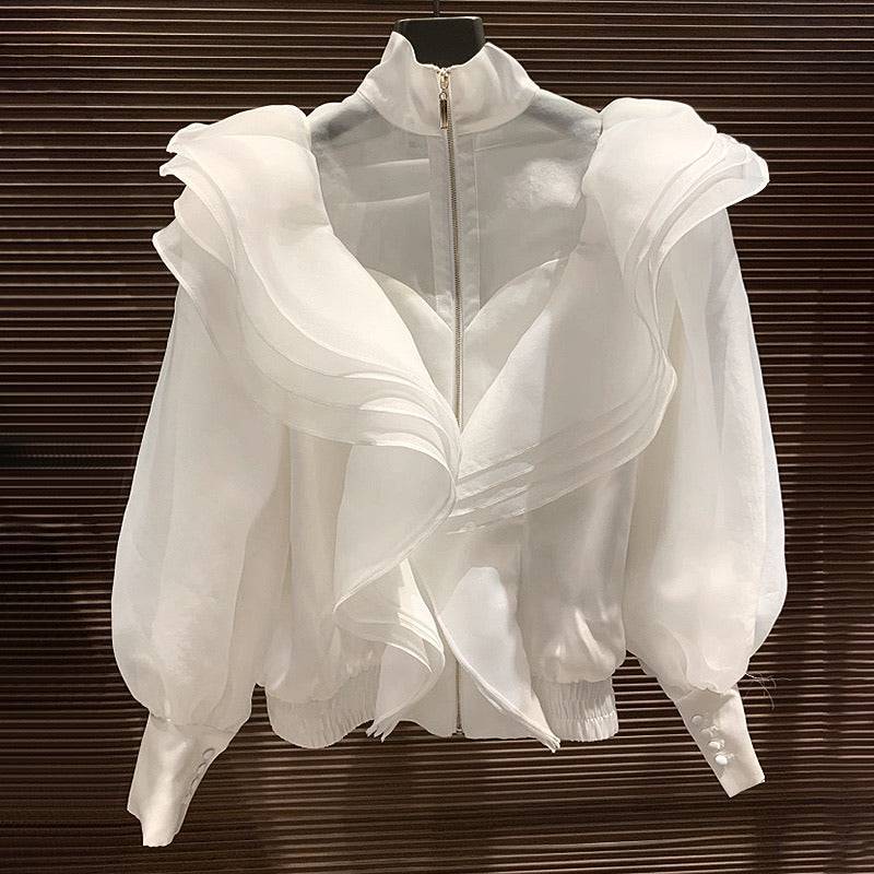 Luxury Flared Detailed Blouse Jacket– Beyazura.com