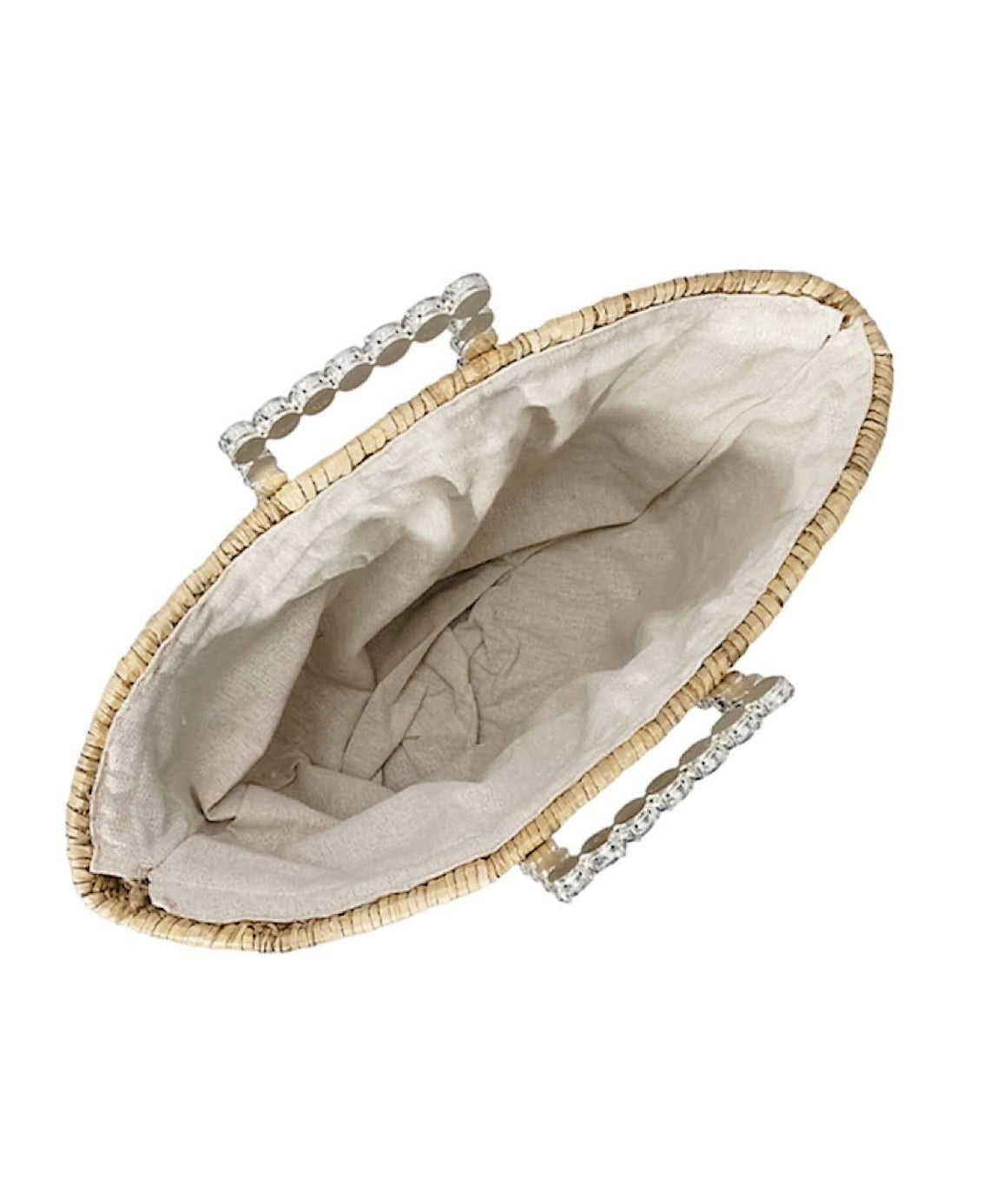 Straw Bag With Crystal Handle– Beyazura.com